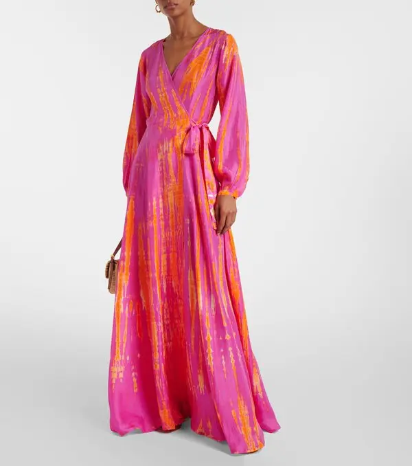 Anna Kosturova Silk Maxi Dress - Pink