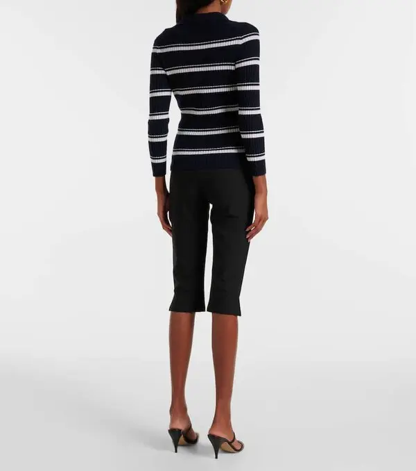 Vince Striped Cashmere And Silk Polo Sweater - Multicoloured