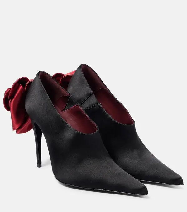 Magda Butrym Floral-applique Satin Pumps