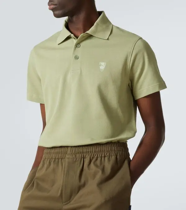 Burberry Embroidered Cotton Polo Shirt - Green