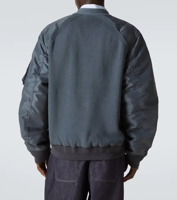 Sacai Paneled Knit & Twill Blouson