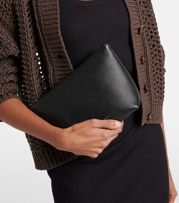 Brunello Cucinelli Small Leather Pouch - Black
