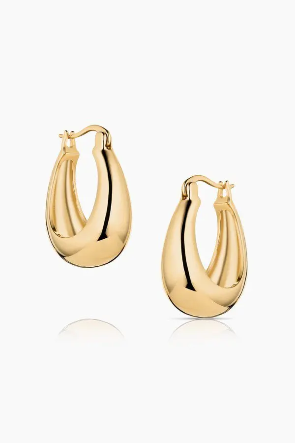 Velvet By Graham & Spencer Petite Lumi Hoop Earrings Thatch - Gold