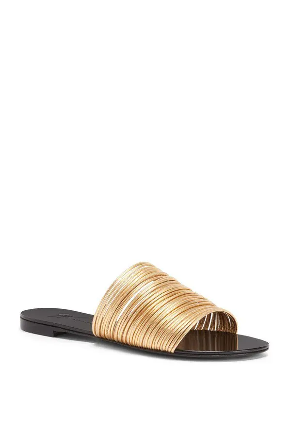 GIUSEPPE ZANOTTI Clio Flat Sandals - Gold