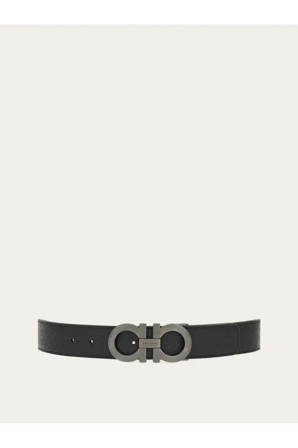 FERRAGAMO Reversible Gancini Belt - Black
