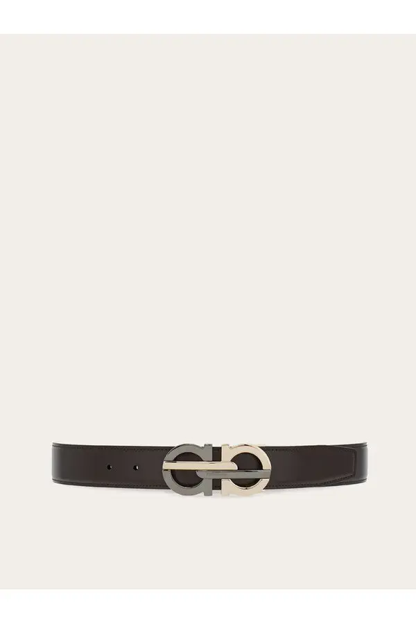 FERRAGAMO Reversible Gancini Belt - Red