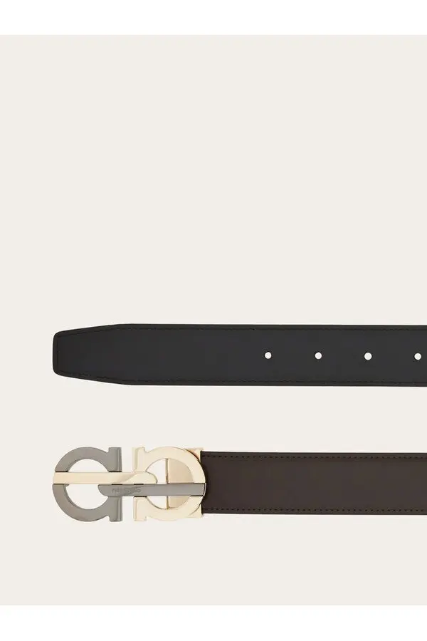FERRAGAMO Reversible Gancini Belt - Red