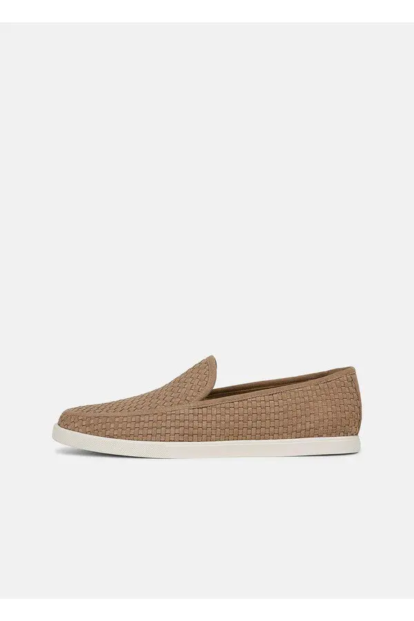 Vince Sonoma Woven Suede Loafer - Natural
