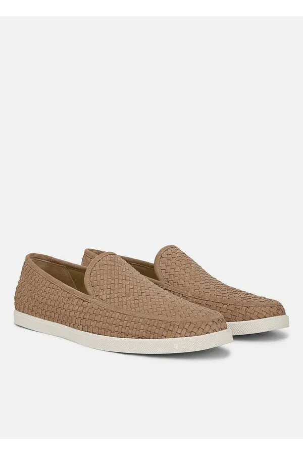 Vince Sonoma Woven Suede Loafer - Natural