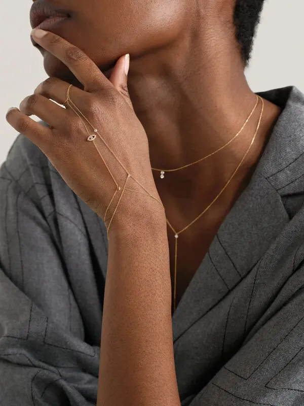 PERSEE Séléné 18-karat Diamond Hand Bracelet