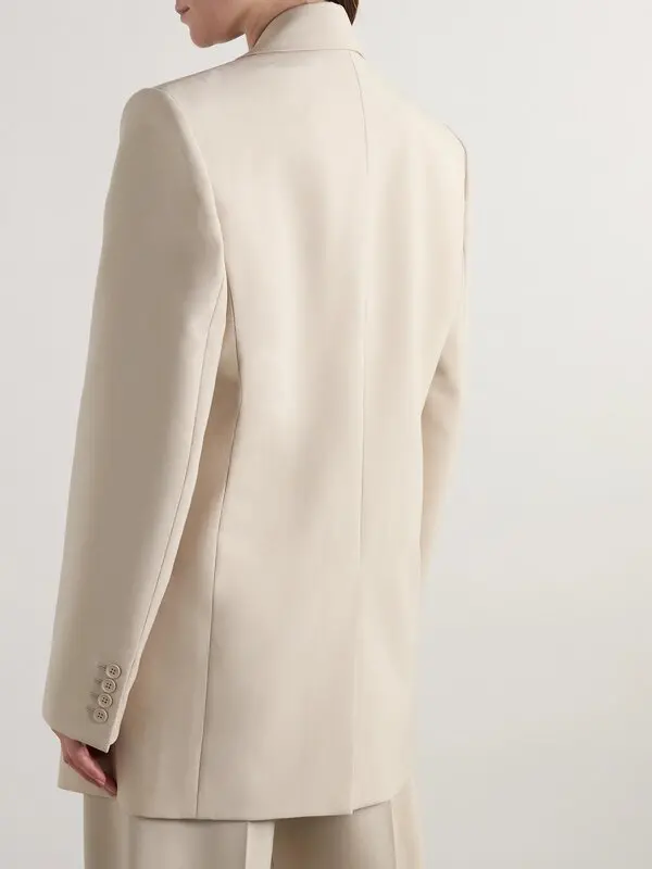 Saint Laurent Oversized Wool Blazer - Neutrals