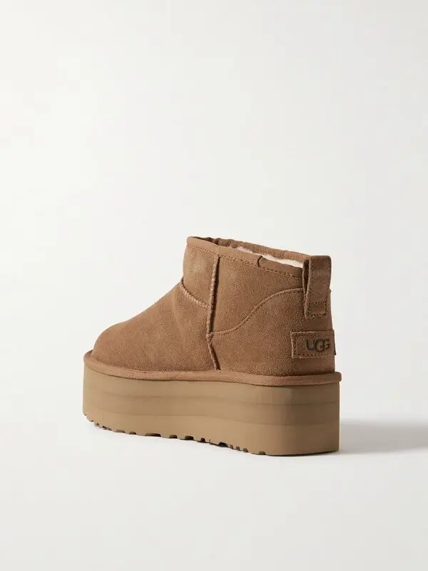 UGG Classic Ultra Mini Platform Shearling Boots - Brown