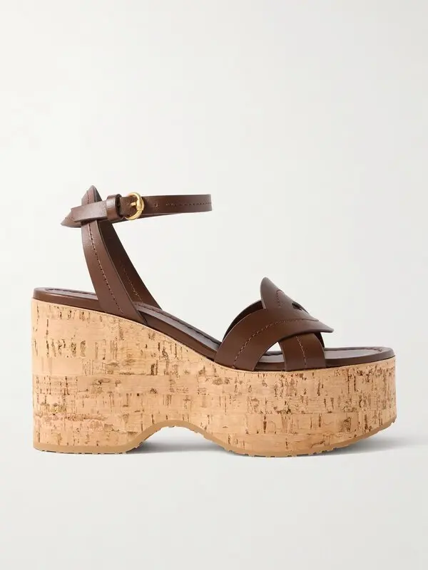 GIANVITO ROSSI 105 Leather Platform Sandals