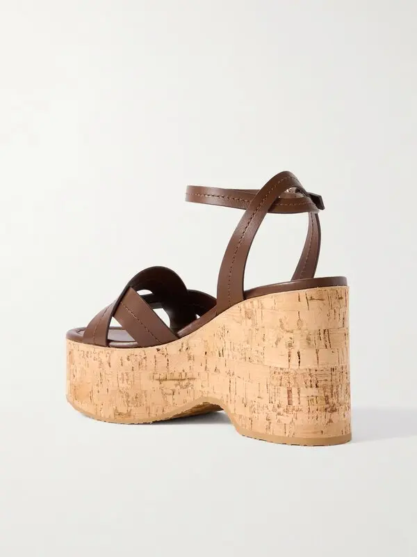 GIANVITO ROSSI 105 Leather Platform Sandals