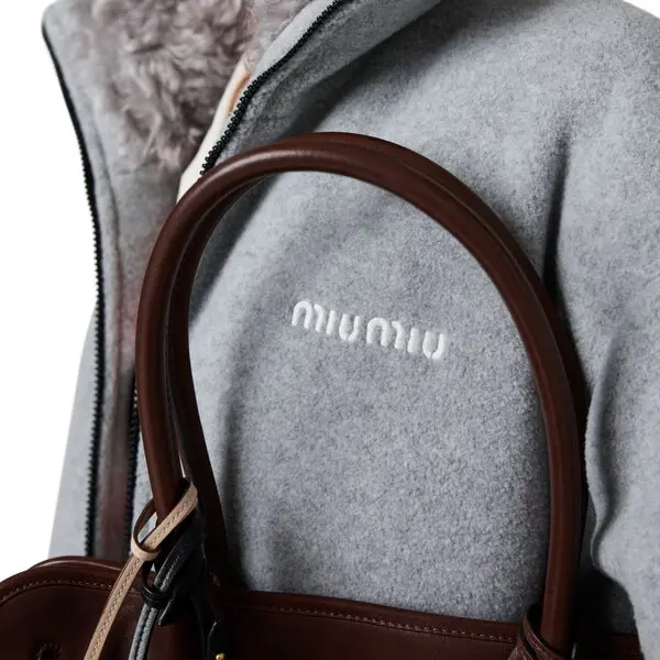 Miu Miu Fleece Down Jacket - Marble Gray