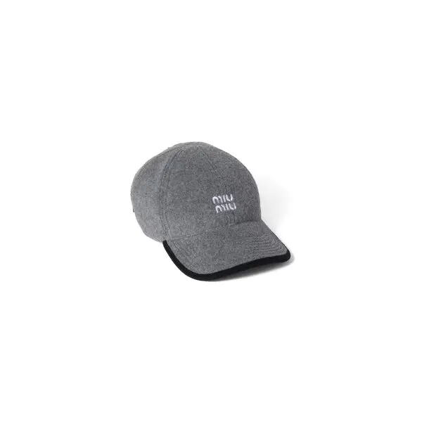 Miu Miu Fleece Baseball Cap - Grey