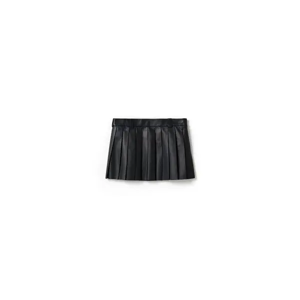Miu Miu Nappa Leather Pleated Skirt