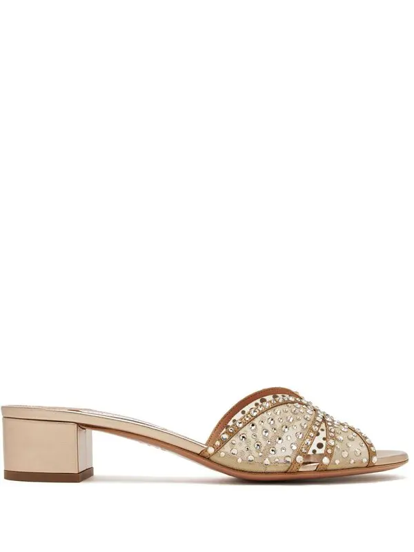 AQUAZZURA Leather Mules