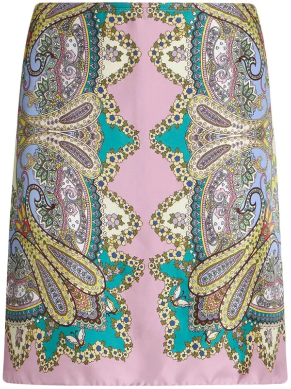 Etro Paisley-print Miniskirt - Pink