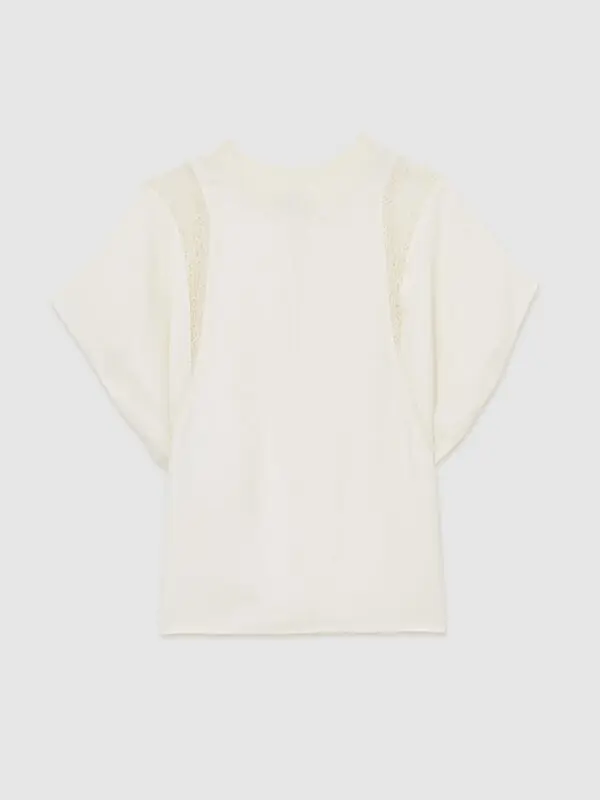 REISS Harlowe Lace-insert T-shirt