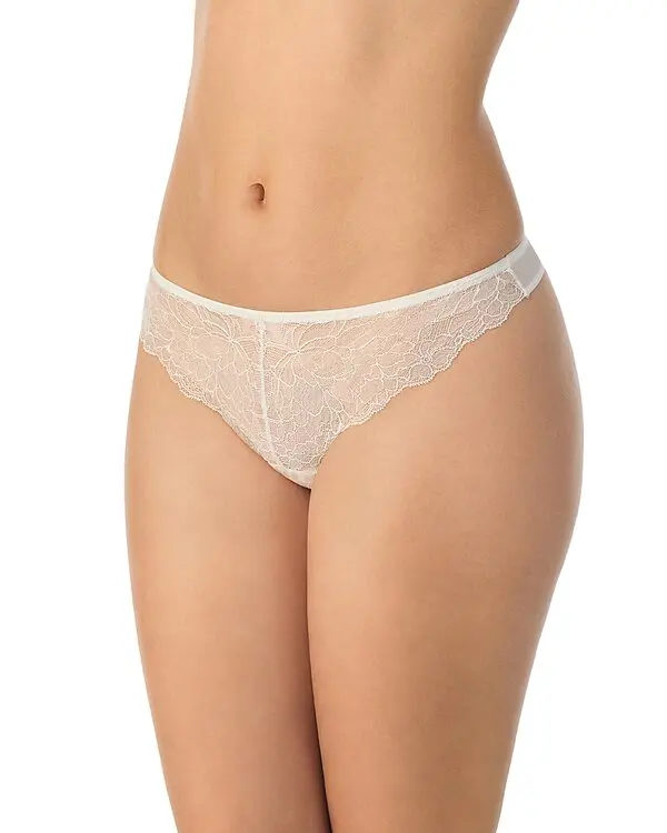 ON GOSSAMER Luxe Lace Thong - White