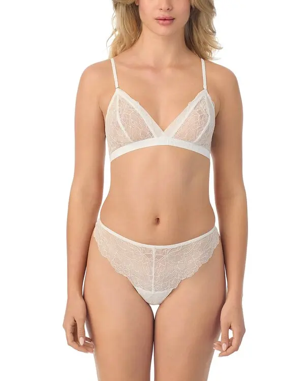 ON GOSSAMER Luxe Lace Thong - White