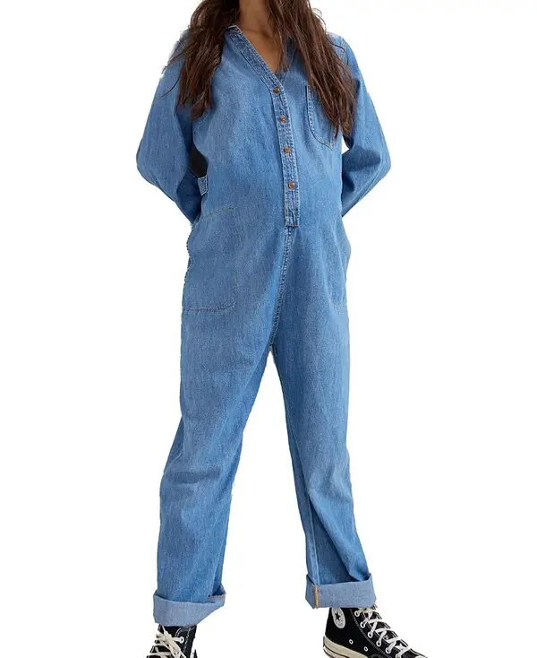 Hatch Collection Nursing Denim Jumpsuit - Indigo