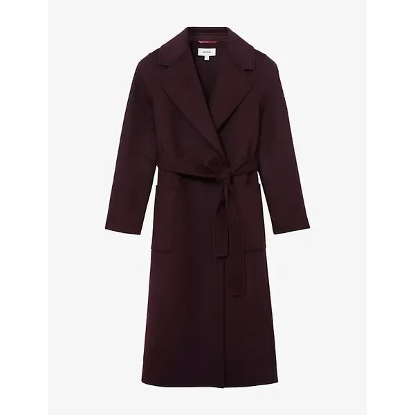 REISS Lucia Wool-blend Coat - Grape