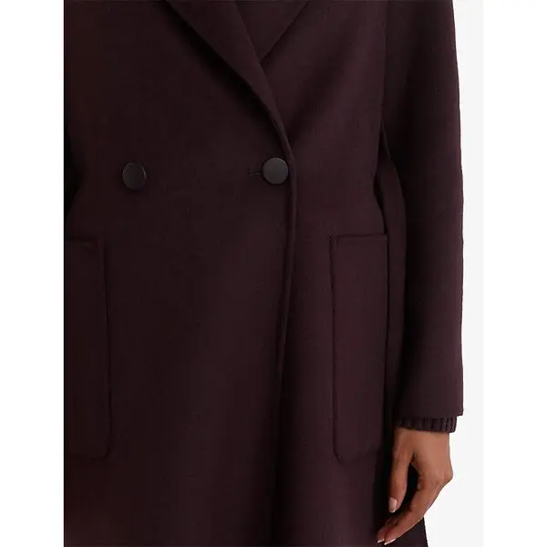 REISS Lucia Wool-blend Coat - Grape