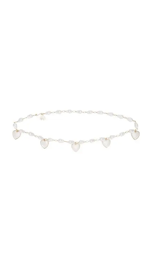 Lele Sadoughi Heart Charm Chain Belt - Mother Of Pearl