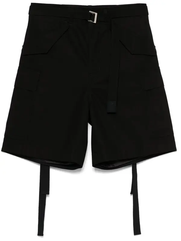 Sacai Belted Cargo Shorts - Black