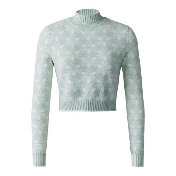 Mackage Lan-sf Snowflake Jacquard Knit Top - Mint-cream