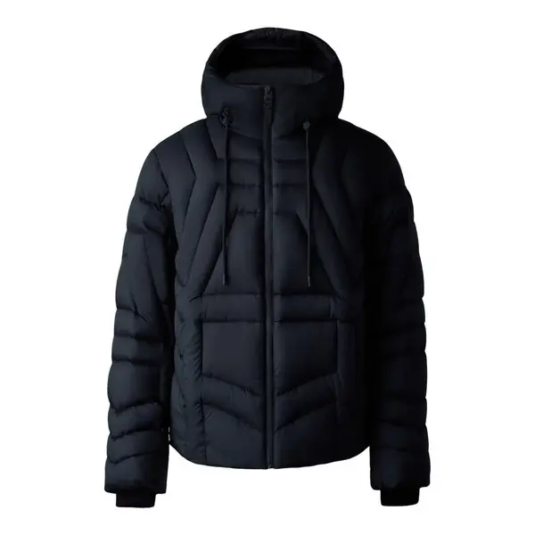 Mackage Luke Softwash Geometrical Quilted Down Jacket - Black
