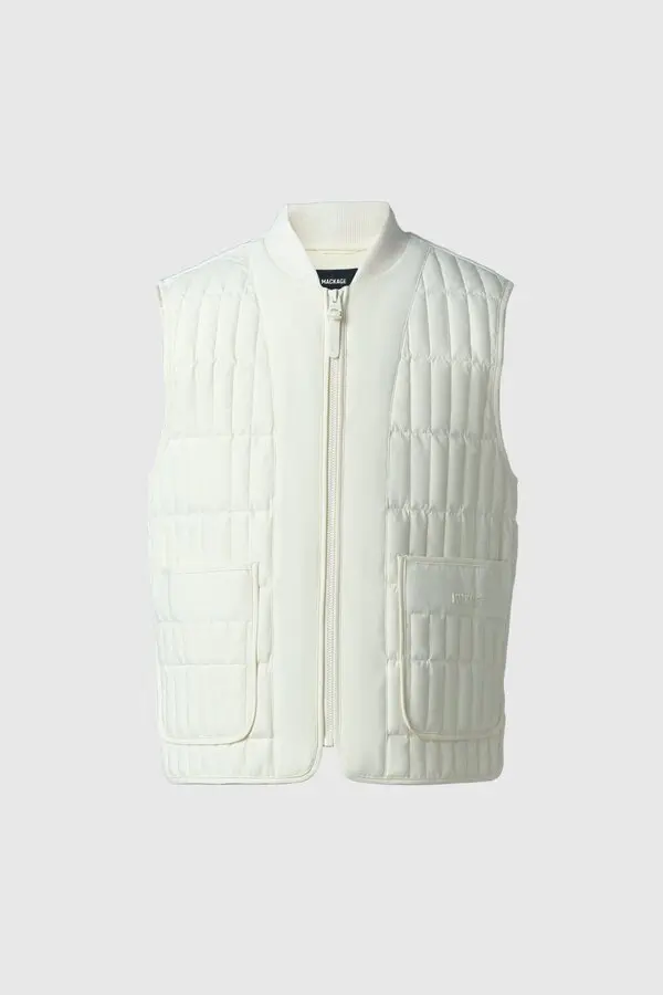 Mackage Levi Light Down Quilted Vest - Cream
