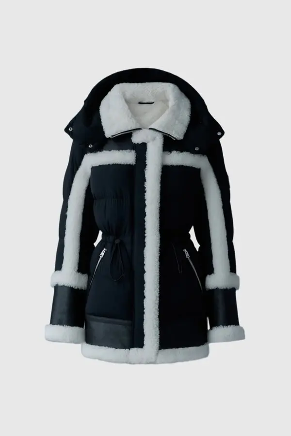 Mackage Lilibeth Shearling Down Parka - Black-natural