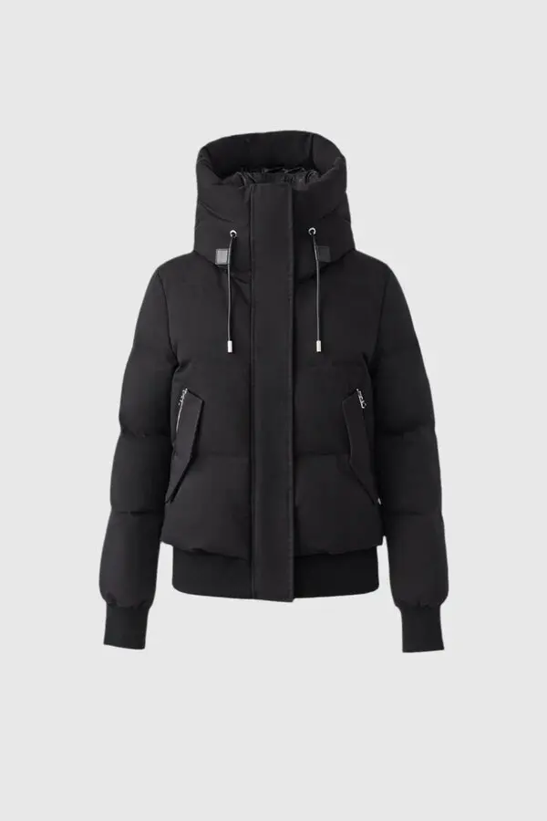 Mackage Nordic Tech Down Bomber Jacket With Hood - Black