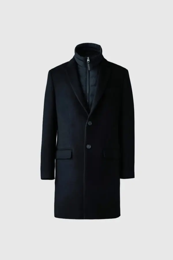 Mackage Skai-slb 3-in-1 Wool Coat With Removable Down Liner - Black