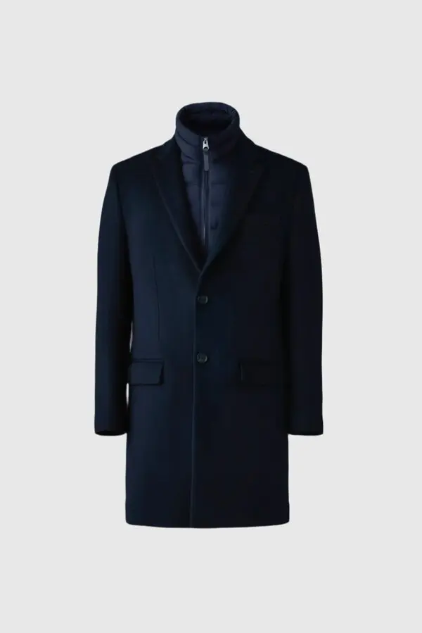 Mackage Skai-slb 3-in-1 Wool Coat With Removable Down Liner - Navy