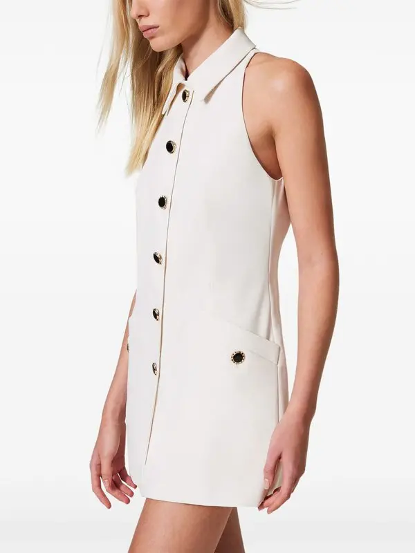 TWINSET Buttoned Crepe Mini Dress