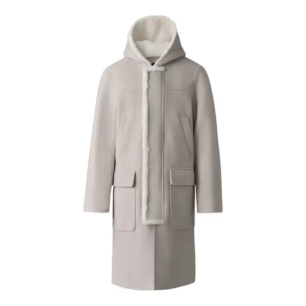 Mackage Abraham Long Hooded Wool Coat - Trench-natural