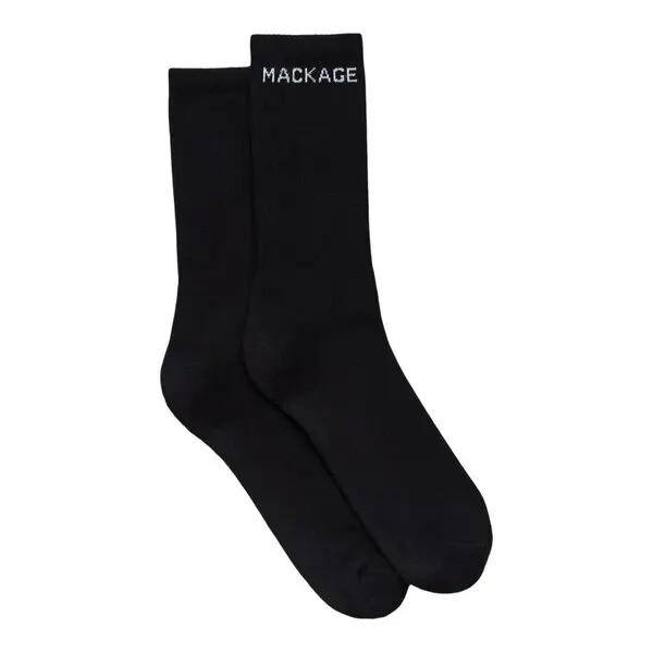 Mackage Woods Stretch Cotton Logo Socks - Black