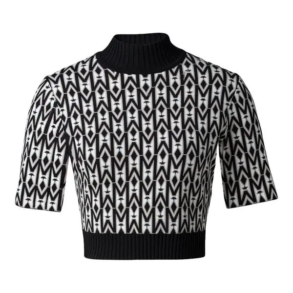 Mackage Jacquard Monogram Knit Top - Black