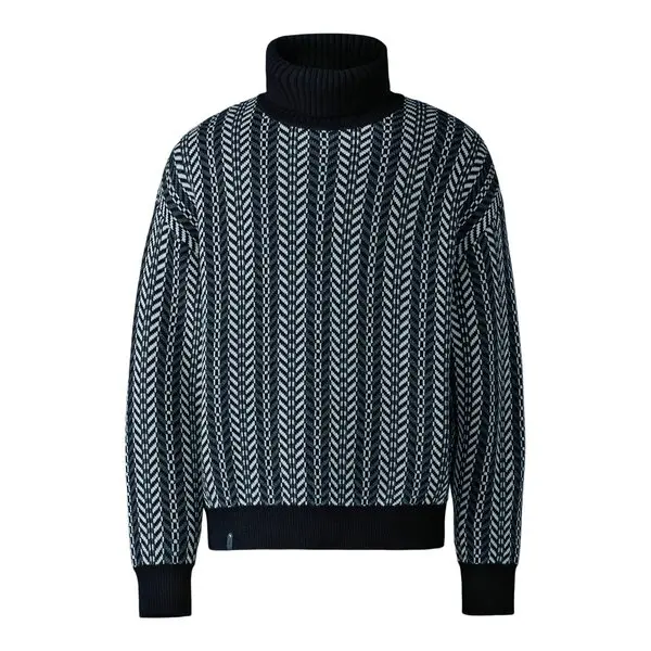 Mackage Jacquard Chain-knit Wool Sweater - Carbon