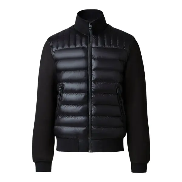 Mackage Nano Down Mixed Media Bomber Jacket - Black