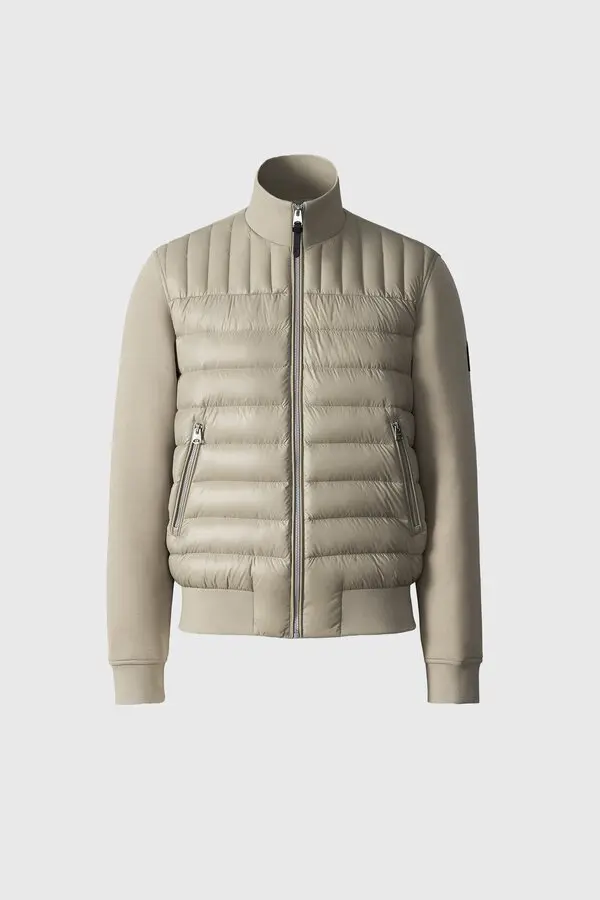 Mackage Nano Down Mixed Media Bomber Jacket - Light Camel