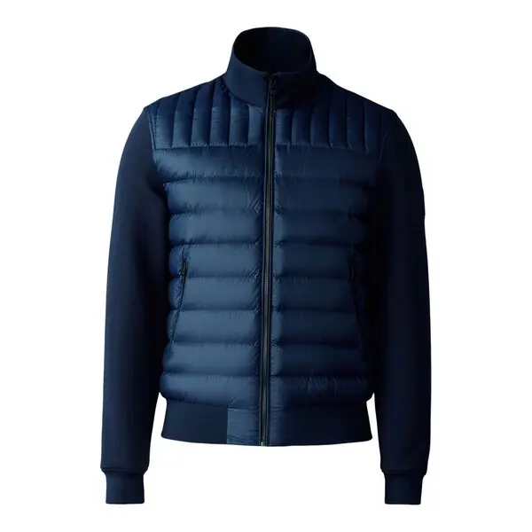 Mackage Nano Down Mixed Media Bomber Jacket - Navy