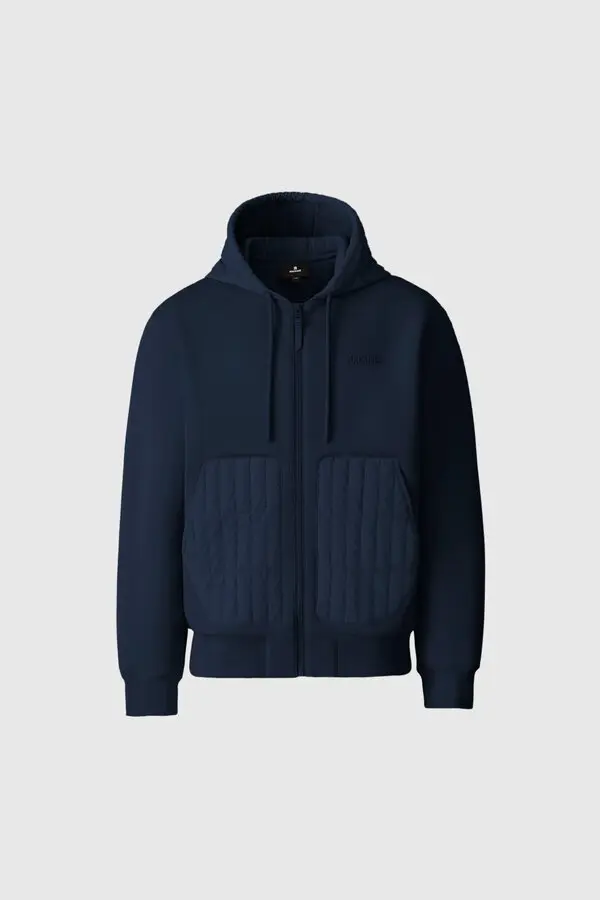 Mackage Cruz Zip-up Quilted Hoodie - Navy