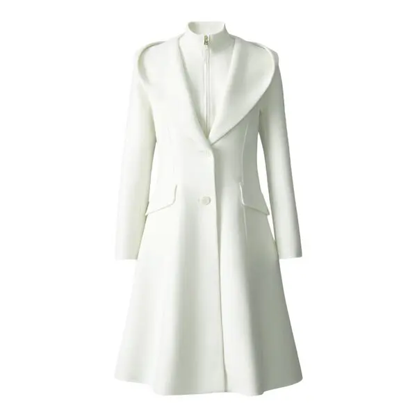 Mackage Handmade Wool-blend Coat With Removable Bib - Cream