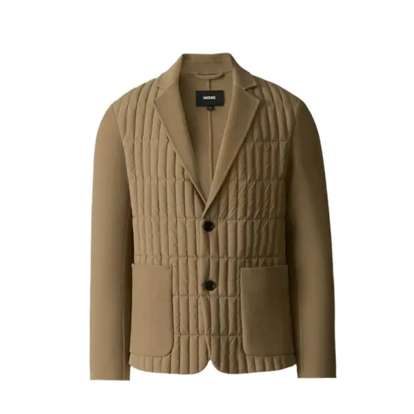 Mackage John Mixed-media Quilted Blazer - Light Camel