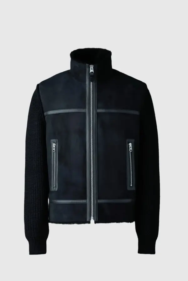 Mackage Jonathan Mixed-media Shearling Jacket - Black
